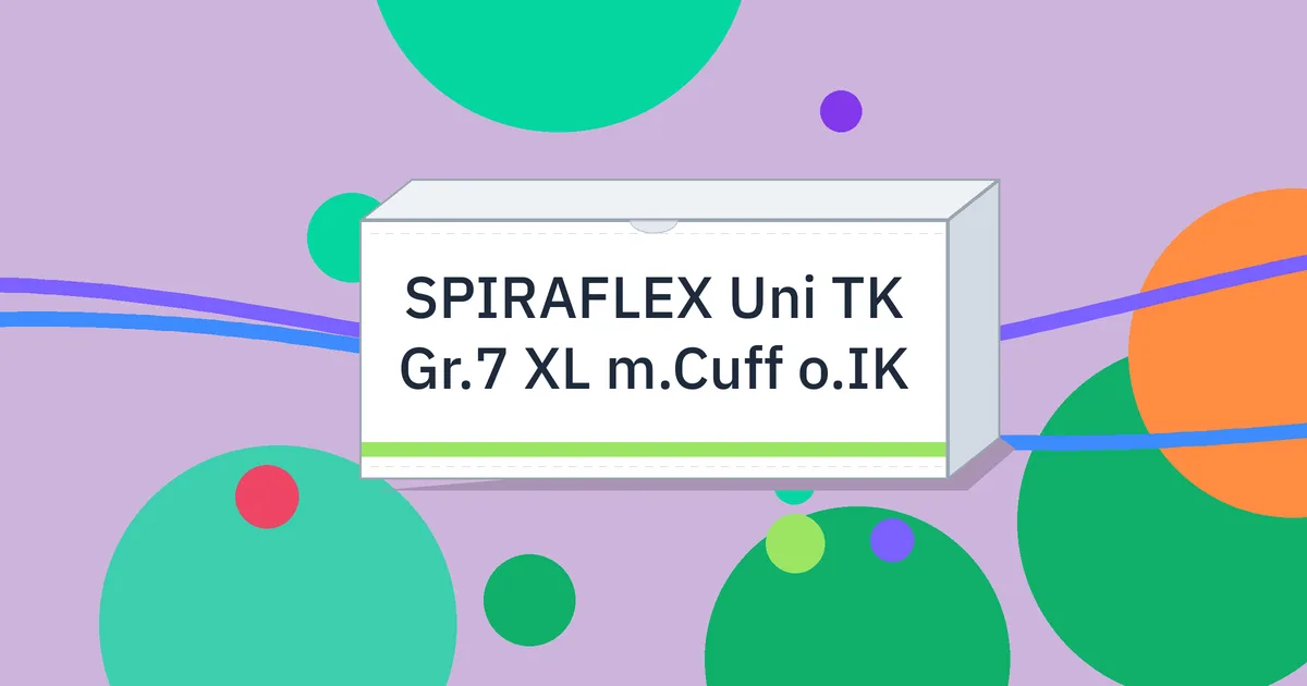 Symbolbild: Packung mit der Aufschrift SPIRAFLEX Uni TK Gr.7 XL m.Cuff o.IK (PZN 12596995) – Verfügbarkeit und Bezug in Apotheken in Frankfurt am Main