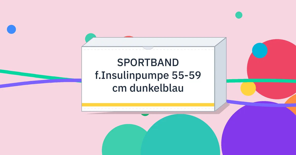Symbolbild: Packung mit der Aufschrift SPORTBAND f.Insulinpumpe 55-59 cm dunkelblau (PZN 11552694) – Verfügbarkeit und Bezug in Apotheken in Frankfurt am Main