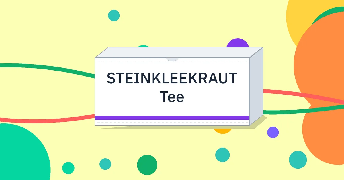 Symbolbild: Packung mit der Aufschrift STEINKLEEKRAUT Tee (PZN 19549993) – Verfügbarkeit und Bezug in Apotheken in Frankfurt am Main