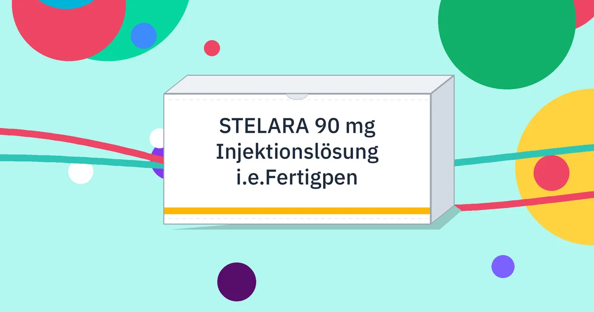 Symbolbild: Packung mit der Aufschrift STELARA 90 mg Injektionslösung i.e.Fertigpen (PZN 18495410) – Verfügbarkeit und Bezug in Apotheken in Frankfurt am Main