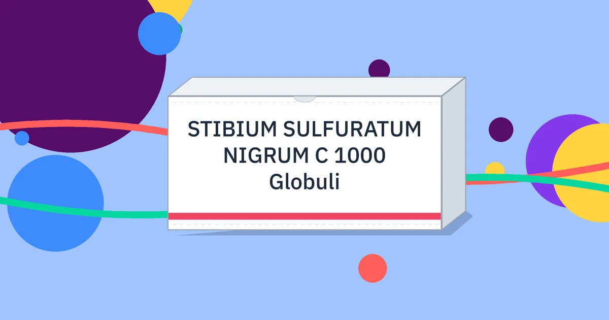 Symbolbild: Packung mit der Aufschrift STIBIUM SULFURATUM NIGRUM C 1000 Globuli (PZN 01067236) – Verfügbarkeit und Bezug in Apotheken in Frankfurt am Main