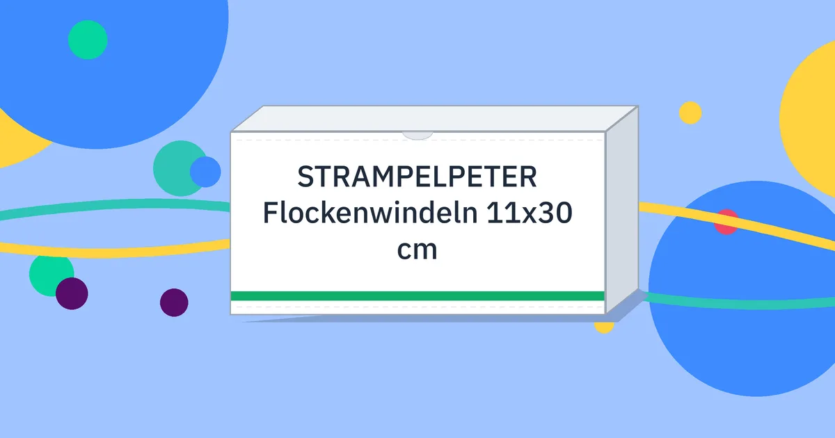 Symbolbild: Packung mit der Aufschrift STRAMPELPETER Flockenwindeln 11x30 cm (PZN 00367433) – Verfügbarkeit und Bezug in Apotheken in Frankfurt am Main