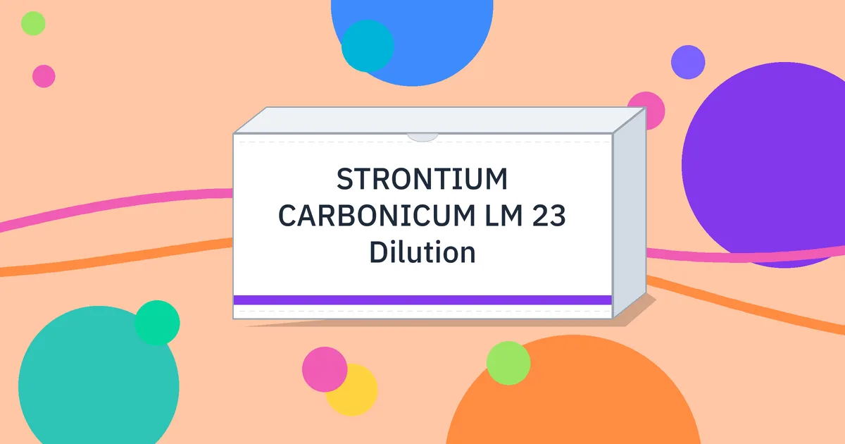 Symbolbild: Packung mit der Aufschrift STRONTIUM CARBONICUM LM 23 Dilution (PZN 13203259) – Verfügbarkeit und Bezug in Apotheken in Frankfurt am Main