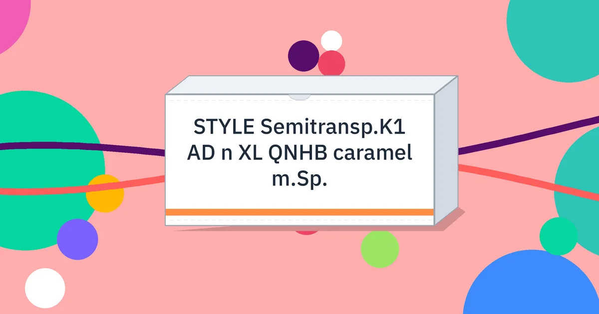 Symbolbild: Packung mit der Aufschrift STYLE Semitransp.K1 AD n XL QNHB caramel m.Sp. (PZN 18870285) – Verfügbarkeit und Bezug in Apotheken in Frankfurt am Main