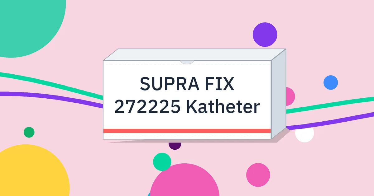 Symbolbild: Packung mit der Aufschrift SUPRA FIX 272225 Katheter (PZN 06679263) – Verfügbarkeit und Bezug in Apotheken in Frankfurt am Main