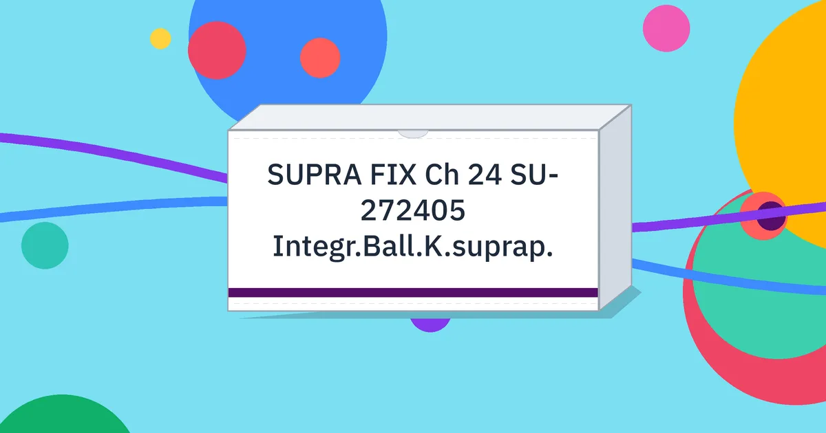 Symbolbild: Packung mit der Aufschrift SUPRA FIX Ch 24 SU-272405 Integr.Ball.K.suprap. (PZN 07502555) – Verfügbarkeit und Bezug in Apotheken in Frankfurt am Main