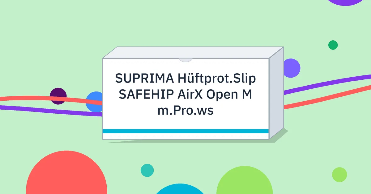 Symbolbild: Packung mit der Aufschrift SUPRIMA Hüftprot.Slip SAFEHIP AirX Open M m.Pro.ws (PZN 13818386) – Verfügbarkeit und Bezug in Apotheken in Frankfurt am Main