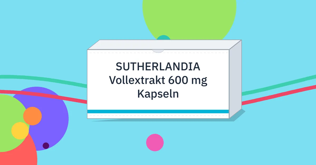 Symbolbild: Packung mit der Aufschrift SUTHERLANDIA Vollextrakt 600 mg Kapseln (PZN 10172311) – Verfügbarkeit und Bezug in Apotheken in Frankfurt am Main