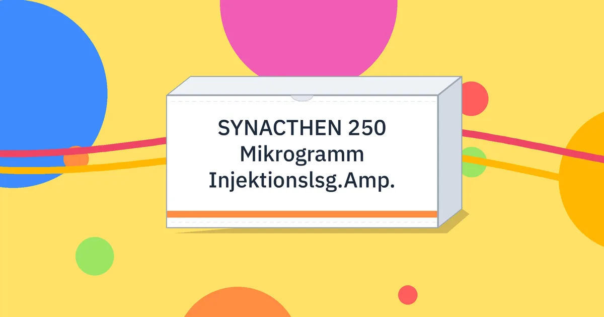 Symbolbild: Packung mit der Aufschrift SYNACTHEN 250 Mikrogramm Injektionslsg.Amp. (PZN 00997281) – Verfügbarkeit und Bezug in Apotheken in Frankfurt am Main