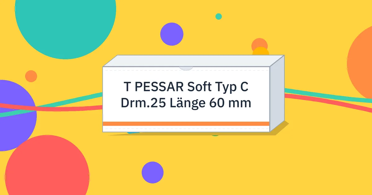 Symbolbild: Packung mit der Aufschrift T PESSAR Soft Typ C Drm.25 Länge 60 mm (PZN 10251097) – Verfügbarkeit und Bezug in Apotheken in Frankfurt am Main