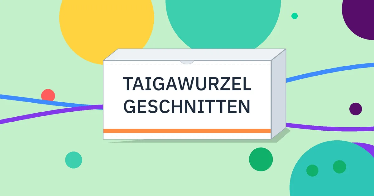 Symbolbild: Packung mit der Aufschrift TAIGAWURZEL GESCHNITTEN (PZN 14031978) – Verfügbarkeit und Bezug in Apotheken in Frankfurt am Main