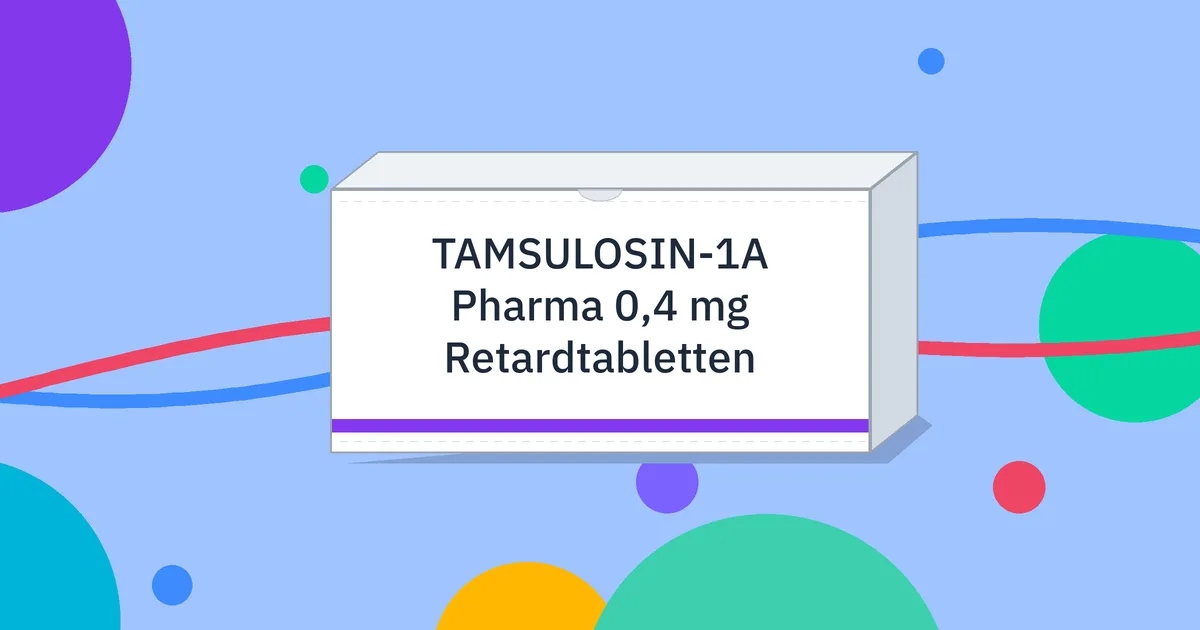 Symbolbild: Packung mit der Aufschrift TAMSULOSIN-1A Pharma 0,4 mg Retardtabletten (PZN 09322751) – Verfügbarkeit und Bezug in Apotheken in Frankfurt am Main