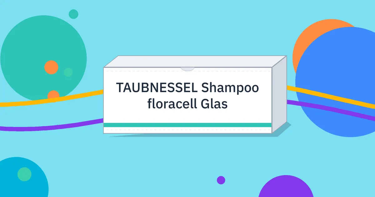 Symbolbild: Packung mit der Aufschrift TAUBNESSEL Shampoo floracell Glas (PZN 12592773) – Verfügbarkeit und Bezug in Apotheken in Frankfurt am Main