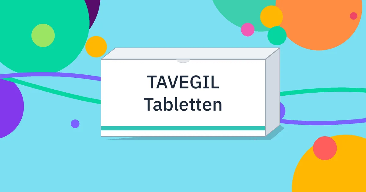 Symbolbild: Packung mit der Aufschrift TAVEGIL Tabletten (PZN 04965993) – Verfügbarkeit und Bezug in Apotheken in Frankfurt am Main