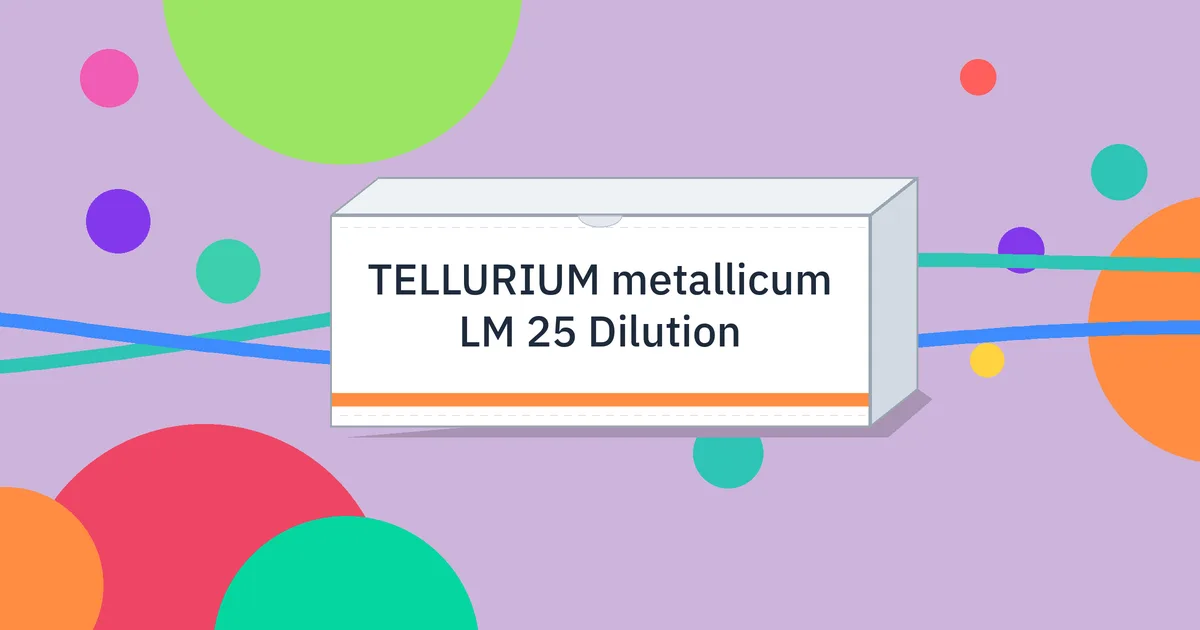 Symbolbild: Packung mit der Aufschrift TELLURIUM metallicum LM 25 Dilution (PZN 13215819) – Verfügbarkeit und Bezug in Apotheken in Frankfurt am Main