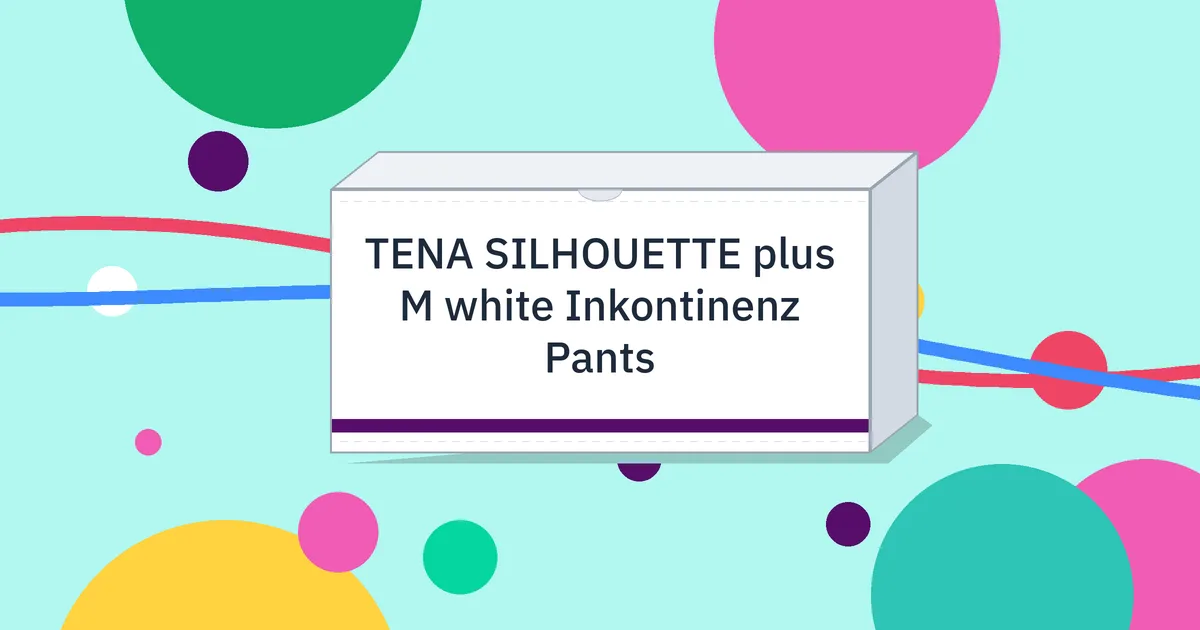 Symbolbild: Packung mit der Aufschrift TENA SILHOUETTE plus M white Inkontinenz Pants (PZN 18664901) – Verfügbarkeit und Bezug in Apotheken in Frankfurt am Main