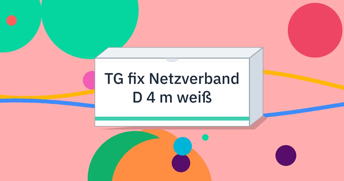 Symbolbild: Packung mit der Aufschrift TG fix Netzverband D 4 m weiß (PZN 00537303) – Verfügbarkeit und Bezug in Apotheken in Frankfurt am Main