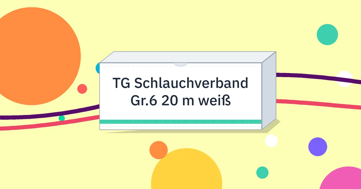 Symbolbild: Packung mit der Aufschrift TG Schlauchverband Gr.6 20 m weiß (PZN 12586695) – Verfügbarkeit und Bezug in Apotheken in Frankfurt am Main