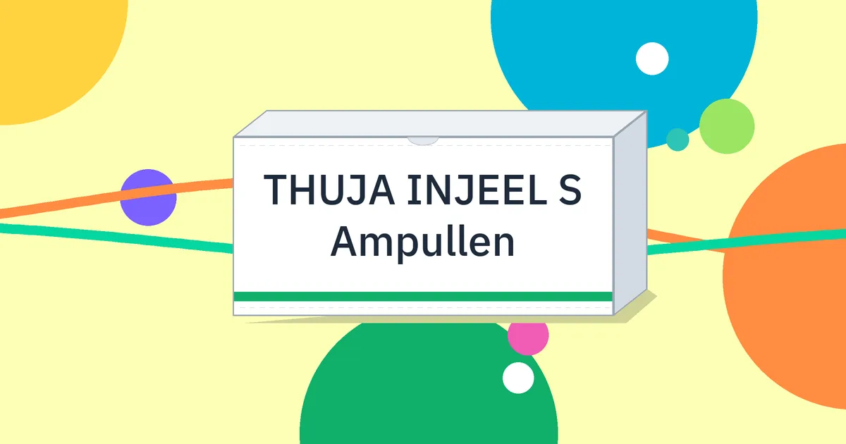 Symbolbild: Packung mit der Aufschrift THUJA INJEEL S Ampullen (PZN 04563645) – Verfügbarkeit und Bezug in Apotheken in Frankfurt am Main