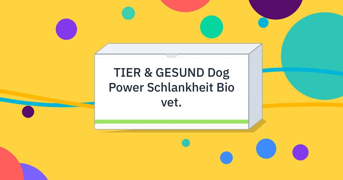 Symbolbild: Packung mit der Aufschrift TIER & GESUND Dog Power Schlankheit Bio vet. (PZN 15637559) – Verfügbarkeit und Bezug in Apotheken in Frankfurt am Main
