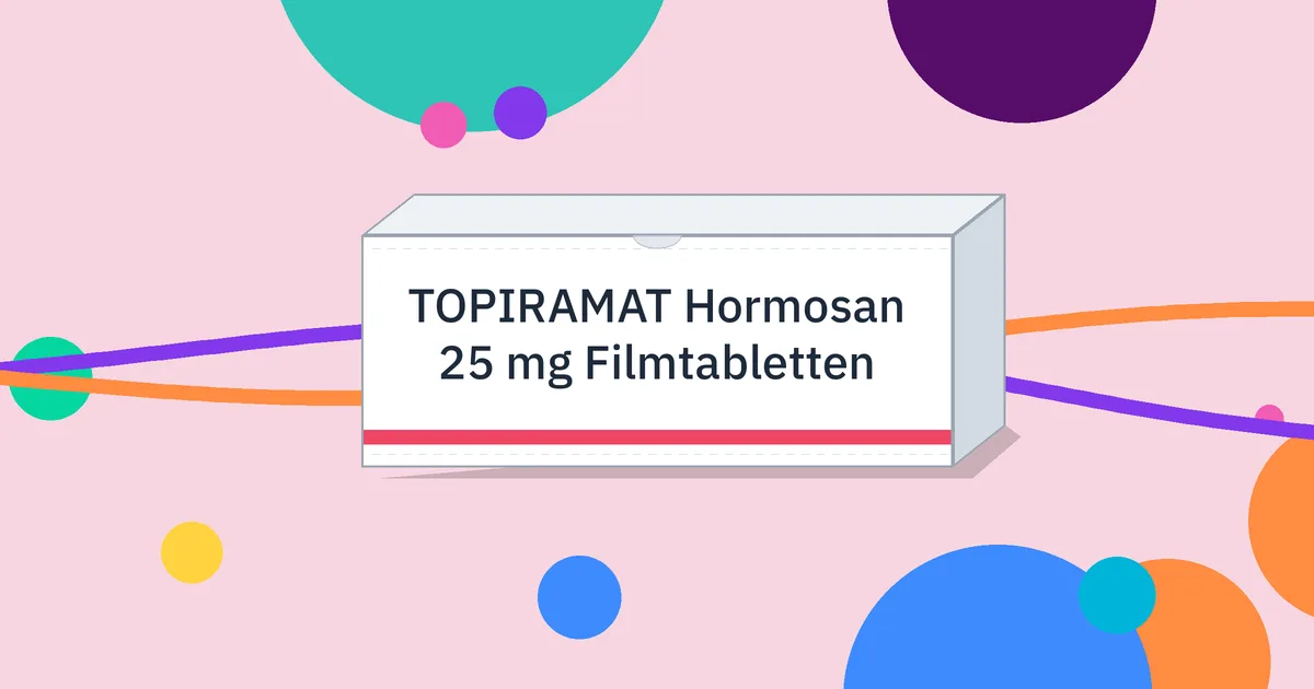 Symbolbild: Packung mit der Aufschrift TOPIRAMAT Hormosan 25 mg Filmtabletten (PZN 05395670) – Verfügbarkeit und Bezug in Apotheken in Frankfurt am Main