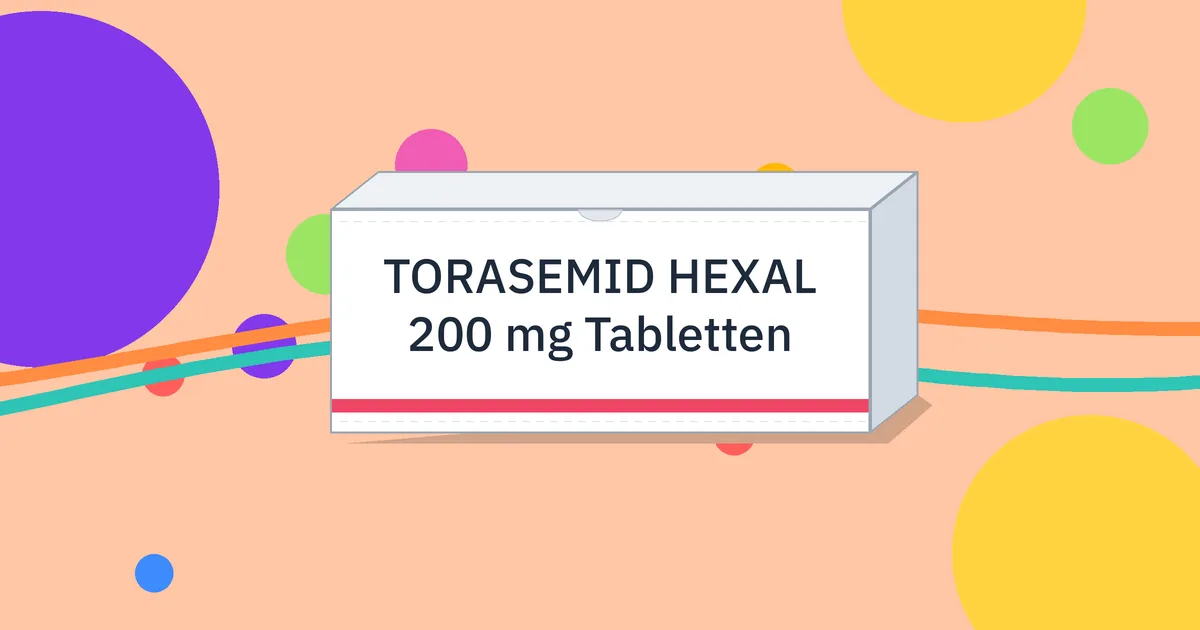 Symbolbild: Packung mit der Aufschrift TORASEMID HEXAL 200 mg Tabletten (PZN 03650394) – Verfügbarkeit und Bezug in Apotheken in Frankfurt am Main