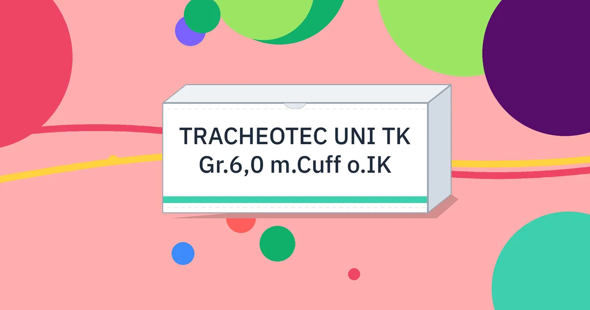 Symbolbild: Packung mit der Aufschrift TRACHEOTEC UNI TK Gr.6,0 m.Cuff o.IK (PZN 02486484) – Verfügbarkeit und Bezug in Apotheken in Frankfurt am Main