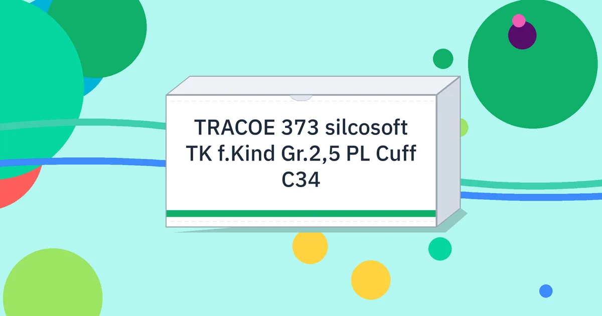 Symbolbild: Packung mit der Aufschrift TRACOE 373 silcosoft TK f.Kind Gr.2,5 PL Cuff C34 (PZN 14316764) – Verfügbarkeit und Bezug in Apotheken in Frankfurt am Main