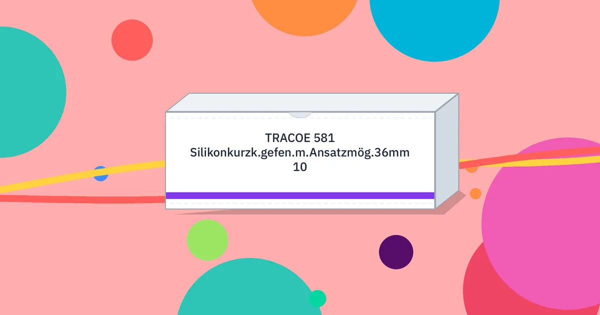 Symbolbild: Packung mit der Aufschrift TRACOE 581 Silikonkurzk.gefen.m.Ansatzmög.36mm 10 (PZN 05881399) – Verfügbarkeit und Bezug in Apotheken in Frankfurt am Main