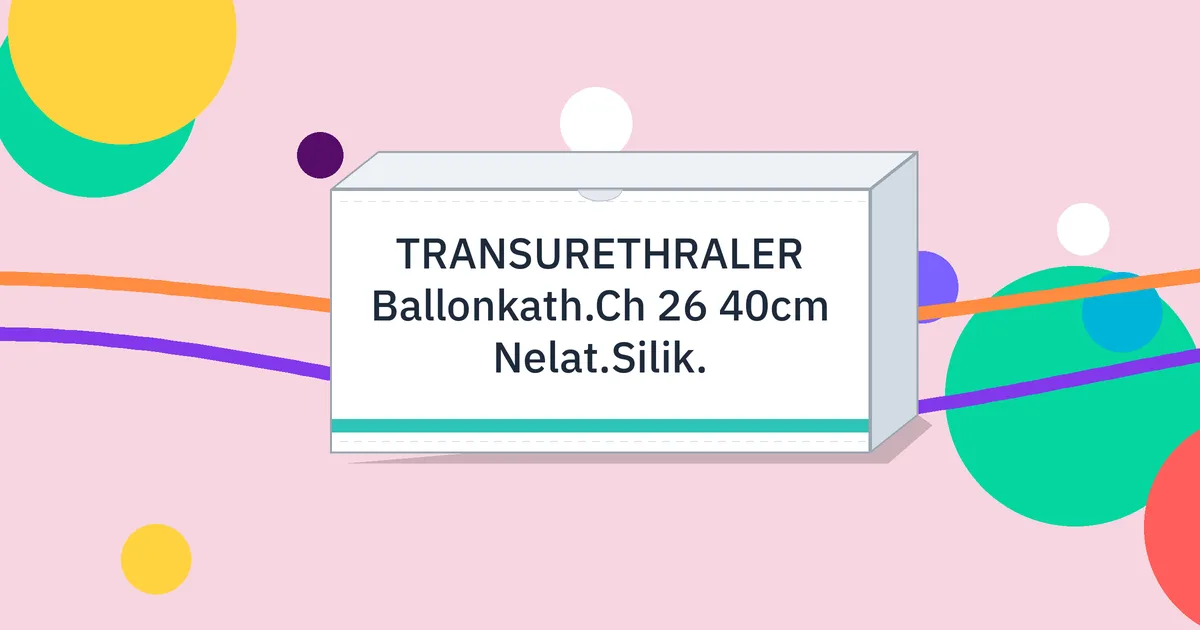Symbolbild: Packung mit der Aufschrift TRANSURETHRALER Ballonkath.Ch 26 40cm Nelat.Silik. (PZN 01150457) – Verfügbarkeit und Bezug in Apotheken in Frankfurt am Main