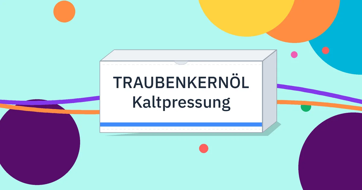 Symbolbild: Packung mit der Aufschrift TRAUBENKERNÖL Kaltpressung (PZN 04142553) – Verfügbarkeit und Bezug in Apotheken in Frankfurt am Main
