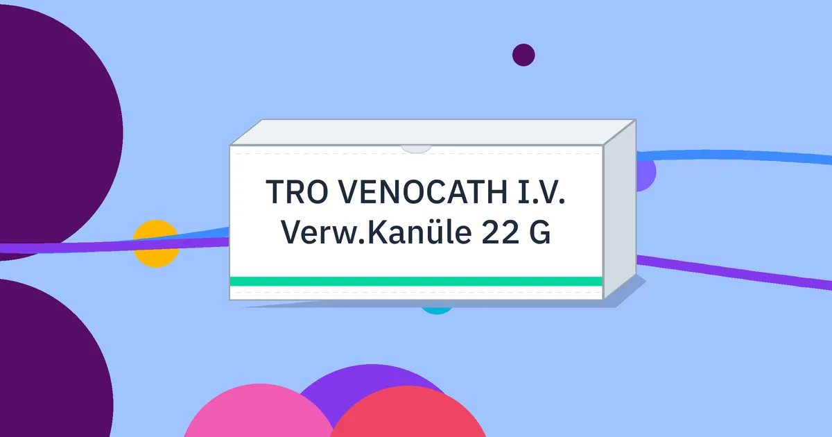 Symbolbild: Packung mit der Aufschrift TRO VENOCATH I.V. Verw.Kanüle 22 G (PZN 11187591) – Verfügbarkeit und Bezug in Apotheken in Frankfurt am Main