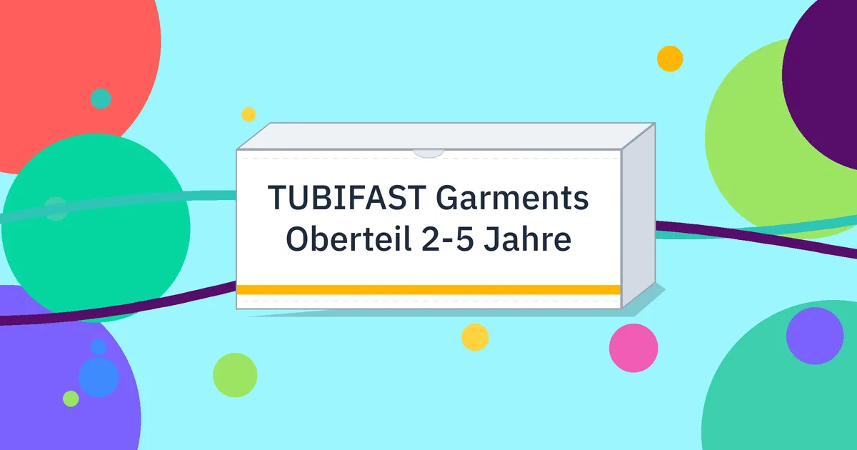 Symbolbild: Packung mit der Aufschrift TUBIFAST Garments Oberteil 2-5 Jahre (PZN 10058035) – Verfügbarkeit und Bezug in Apotheken in Frankfurt am Main