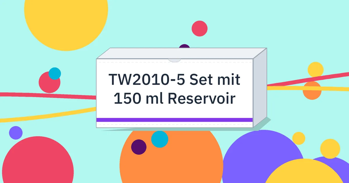 Symbolbild: Packung mit der Aufschrift TW2010-5 Set mit 150 ml Reservoir (PZN 09315231) – Verfügbarkeit und Bezug in Apotheken in Frankfurt am Main
