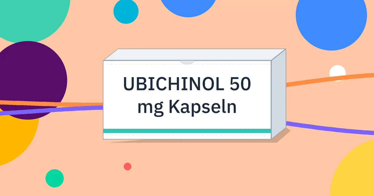 Symbolbild: Packung mit der Aufschrift UBICHINOL 50 mg Kapseln (PZN 10414346) – Verfügbarkeit und Bezug in Apotheken in Frankfurt am Main