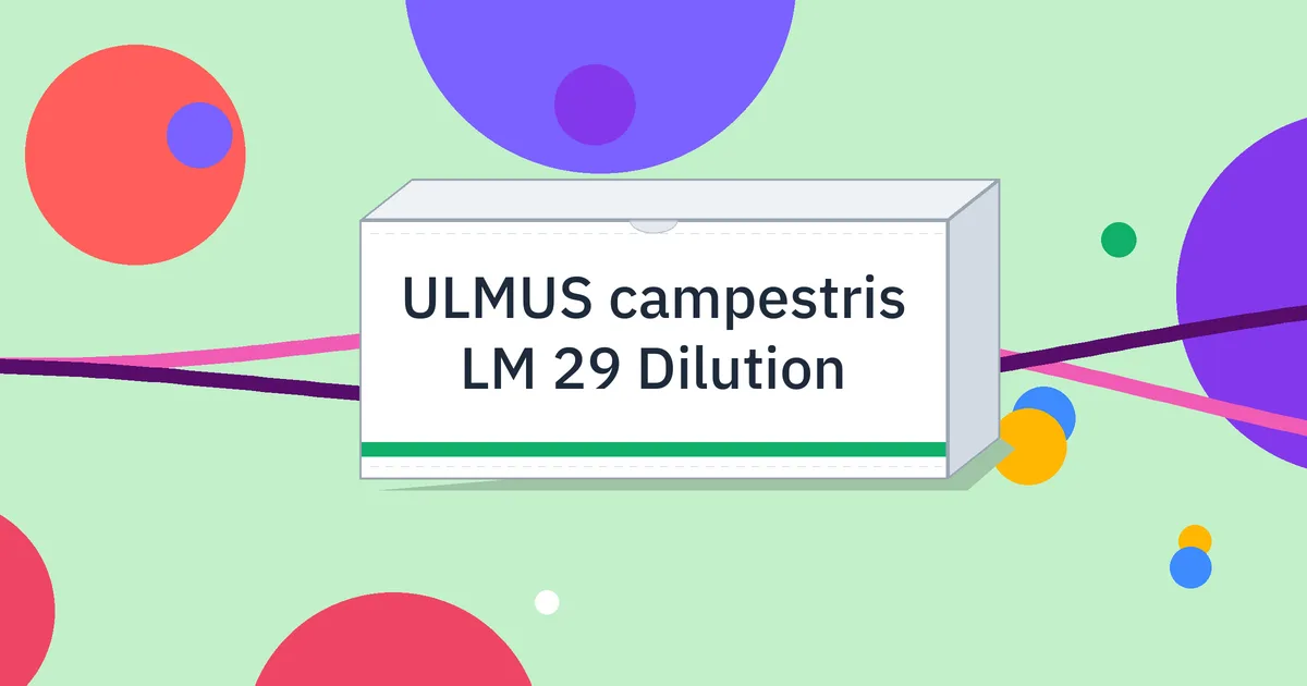 Symbolbild: Packung mit der Aufschrift ULMUS campestris LM 29 Dilution (PZN 13255523) – Verfügbarkeit und Bezug in Apotheken in Frankfurt am Main