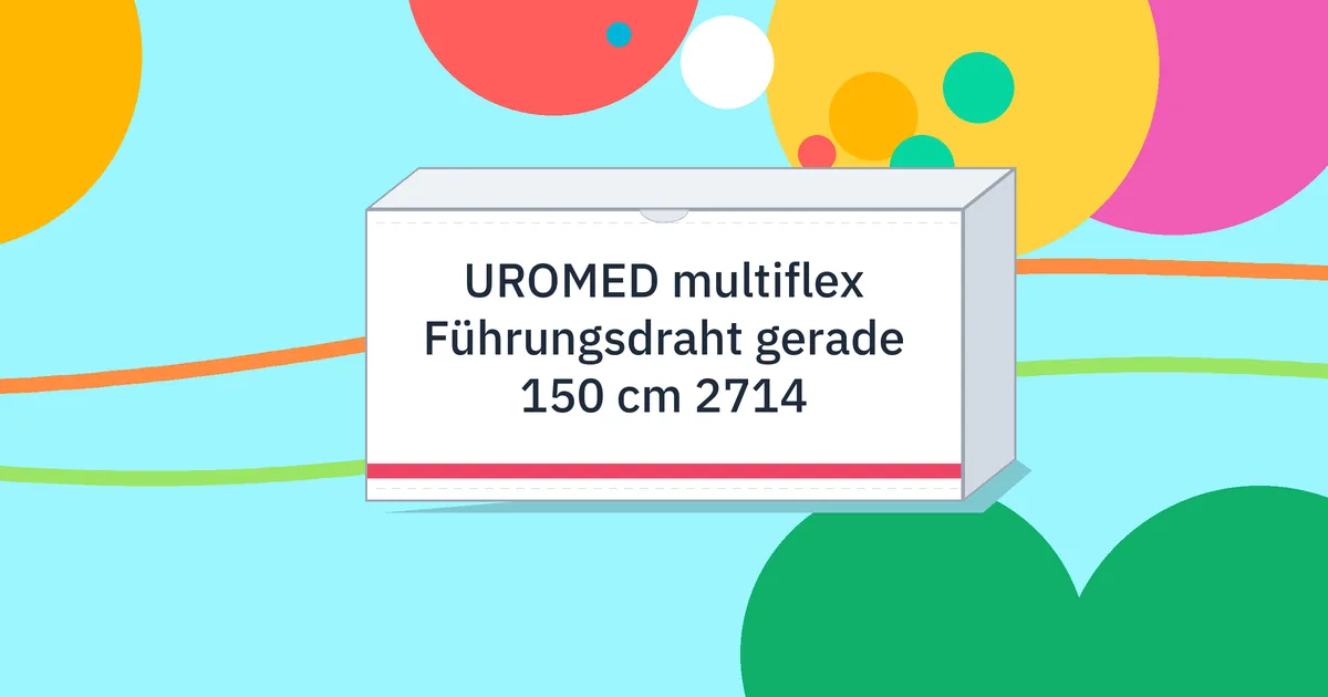 Symbolbild: Packung mit der Aufschrift UROMED multiflex Führungsdraht gerade 150 cm 2714 (PZN 11292170) – Verfügbarkeit und Bezug in Apotheken in Frankfurt am Main