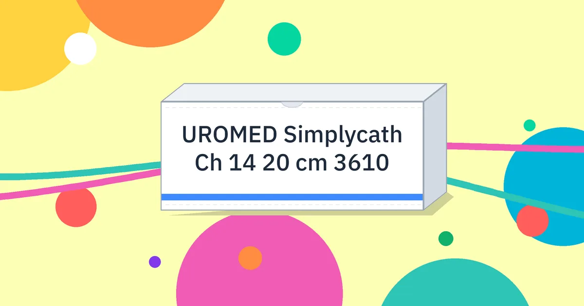 Symbolbild: Packung mit der Aufschrift UROMED Simplycath Ch 14 20 cm 3610 (PZN 00232549) – Verfügbarkeit und Bezug in Apotheken in Frankfurt am Main