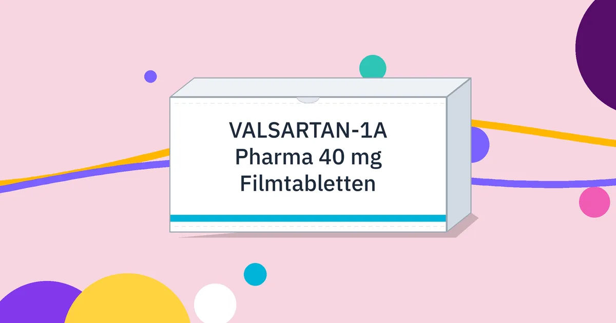 Symbolbild: Packung mit der Aufschrift VALSARTAN-1A Pharma 40 mg Filmtabletten (PZN 07581224) – Verfügbarkeit und Bezug in Apotheken in Frankfurt am Main