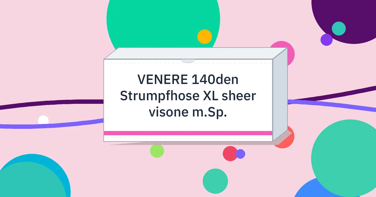 Symbolbild: Packung mit der Aufschrift VENERE 140den Strumpfhose XL sheer visone m.Sp. (PZN 16171525) – Verfügbarkeit und Bezug in Apotheken in Frankfurt am Main