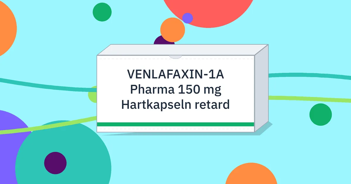 Symbolbild: Packung mit der Aufschrift VENLAFAXIN-1A Pharma 150 mg Hartkapseln retard (PZN 15423982) – Verfügbarkeit und Bezug in Apotheken in Frankfurt am Main