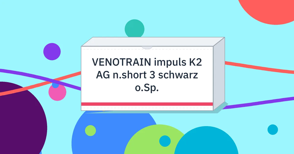 Symbolbild: Packung mit der Aufschrift VENOTRAIN impuls K2 AG n.short 3 schwarz o.Sp. (PZN 00495680) – Verfügbarkeit und Bezug in Apotheken in Frankfurt am Main