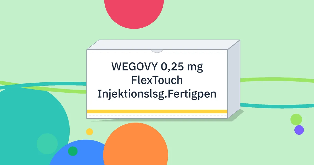Symbolbild: Packung mit der Aufschrift WEGOVY 0,25 mg FlexTouch Injektionslsg.Fertigpen (PZN 19769186) – Verfügbarkeit und Bezug in Apotheken in Frankfurt am Main