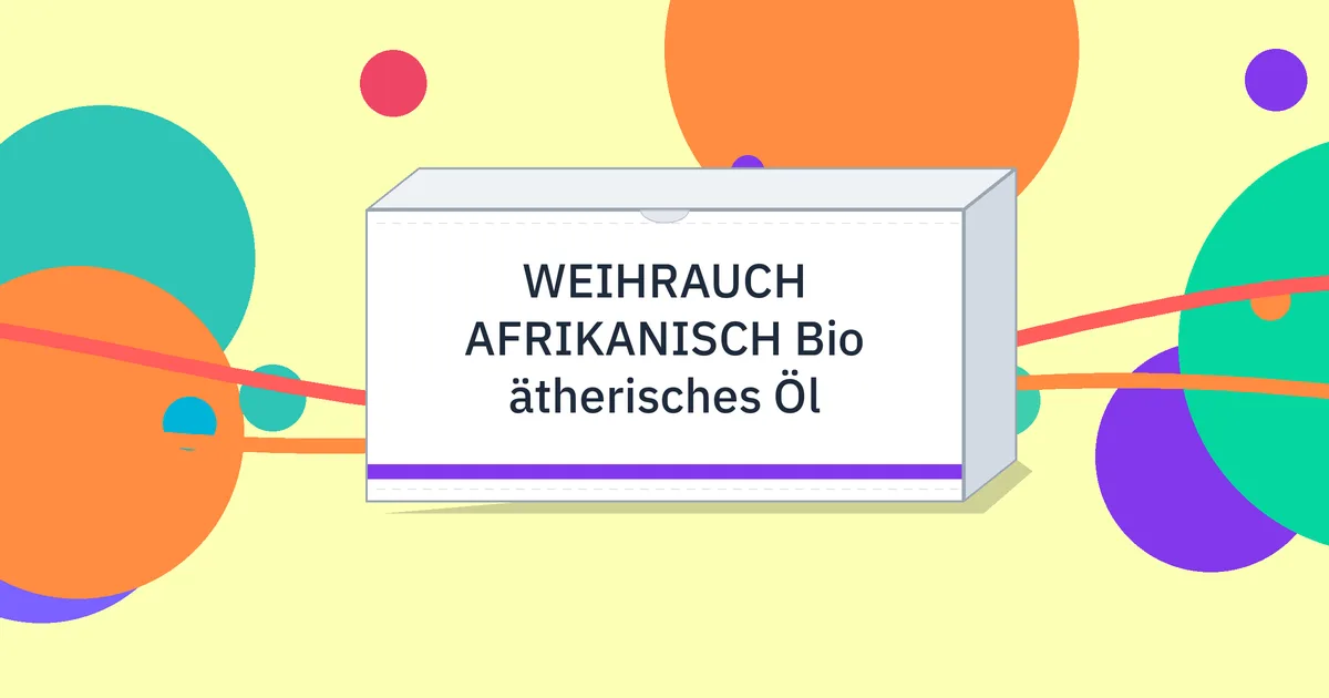 Symbolbild: Packung mit der Aufschrift WEIHRAUCH AFRIKANISCH Bio ätherisches Öl (PZN 18001336) – Verfügbarkeit und Bezug in Apotheken in Frankfurt am Main