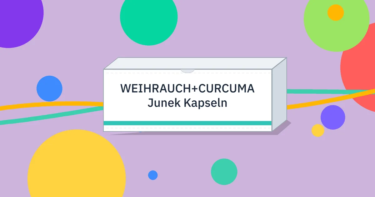 Symbolbild: Packung mit der Aufschrift WEIHRAUCH+CURCUMA Junek Kapseln (PZN 16571992) – Verfügbarkeit und Bezug in Apotheken in Frankfurt am Main