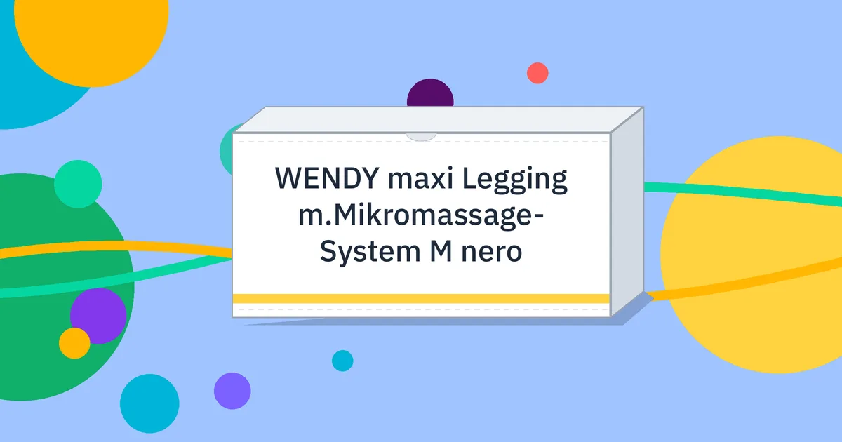 Symbolbild: Packung mit der Aufschrift WENDY maxi Legging m.Mikromassage-System M nero (PZN 16191640) – Verfügbarkeit und Bezug in Apotheken in Frankfurt am Main