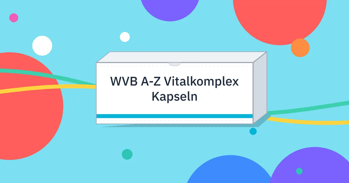 Symbolbild: Packung mit der Aufschrift WVB A-Z Vitalkomplex Kapseln (PZN 20894407) – Verfügbarkeit und Bezug in Apotheken in Frankfurt am Main
