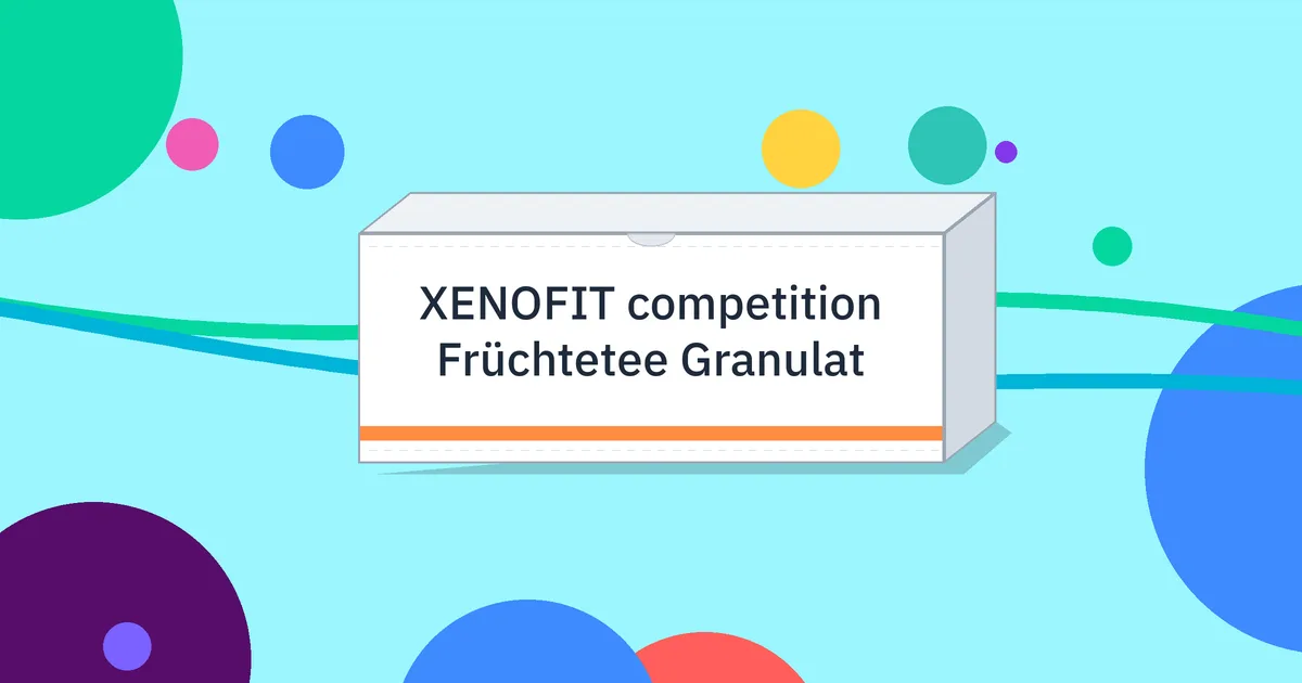 Symbolbild: Packung mit der Aufschrift XENOFIT competition Früchtetee Granulat (PZN 02730317) – Verfügbarkeit und Bezug in Apotheken in Frankfurt am Main