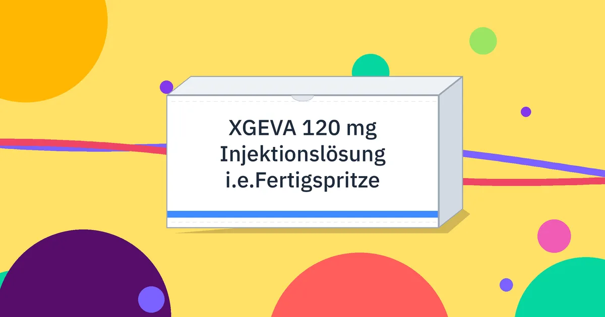 Symbolbild: Packung mit der Aufschrift XGEVA 120 mg Injektionslösung i.e.Fertigspritze (PZN 20310725) – Verfügbarkeit und Bezug in Apotheken in Frankfurt am Main
