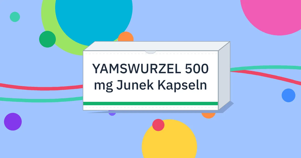 Symbolbild: Packung mit der Aufschrift YAMSWURZEL 500 mg Junek Kapseln (PZN 10396312) – Verfügbarkeit und Bezug in Apotheken in Frankfurt am Main